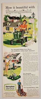 1958 Print Ad Springfield Riding Lawn Mower & Rotary Power Springfield ...