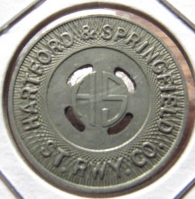1924 Hartford & Springfield Warehouse Point CT Transit Trolley Token ...
