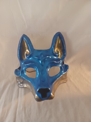 Blue Fox mask, masquerade, carnival, mardi gras, venetian Mask | eBay