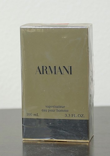 Vtg ARMANI EAU POUR HOMME spray EDT 100ml 3.3oz Classic Cosmair OLD ...