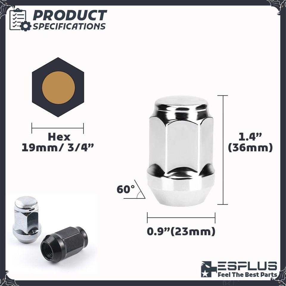 Honda Accord BR-V Civic CR-V CR-Z HR-V Lug Nut M12x1.5 Black | 20 Pc ...