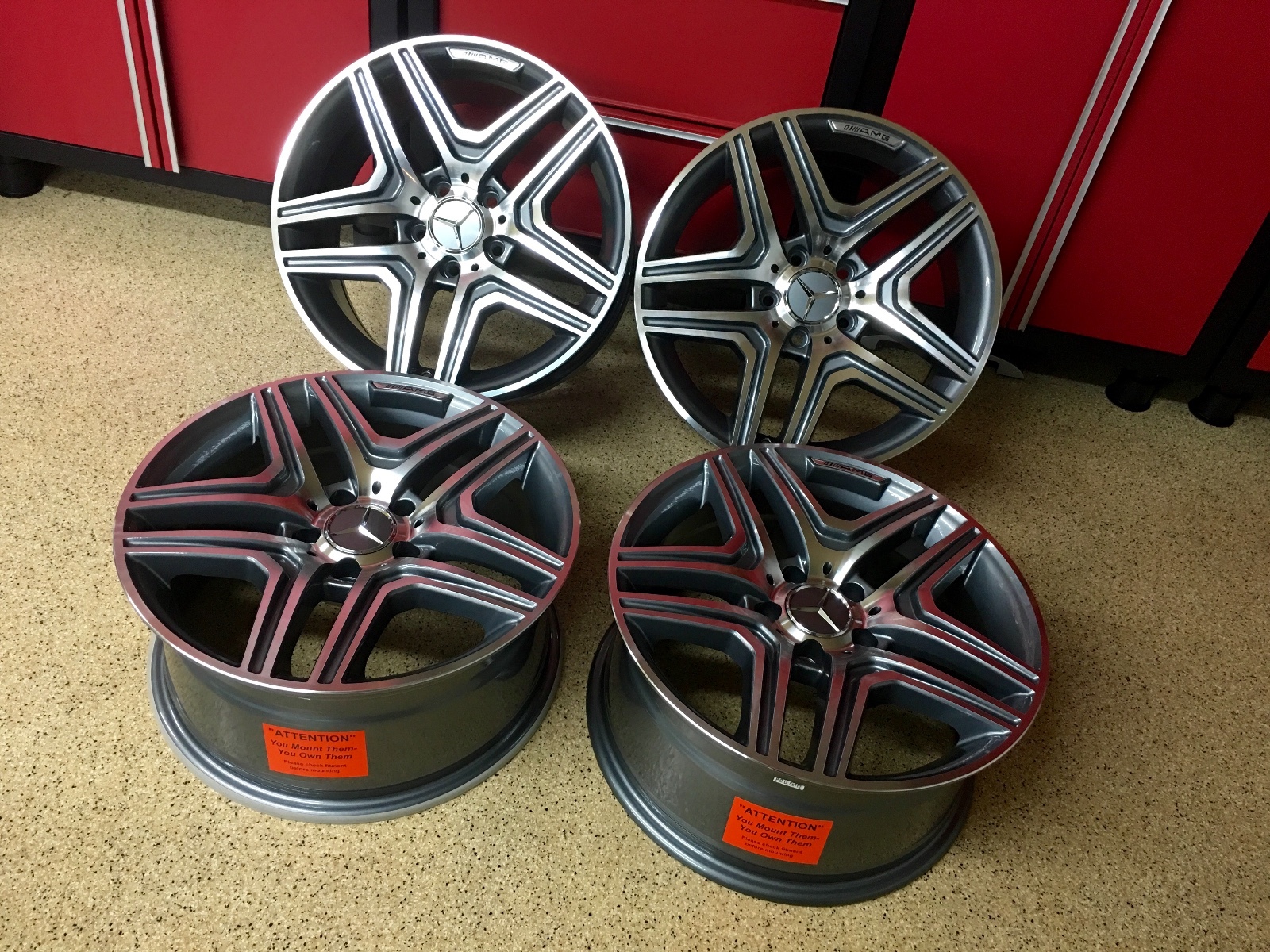 MERCEDES 20 INCH GUNMETAL EDT Ml63 NEW RIMS SET4 EXCLUSIVE ML63 FITMENT ...