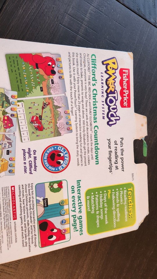 NEW Fisher Price "Clifford's Christmas Countdown" PowerTouch Book ...