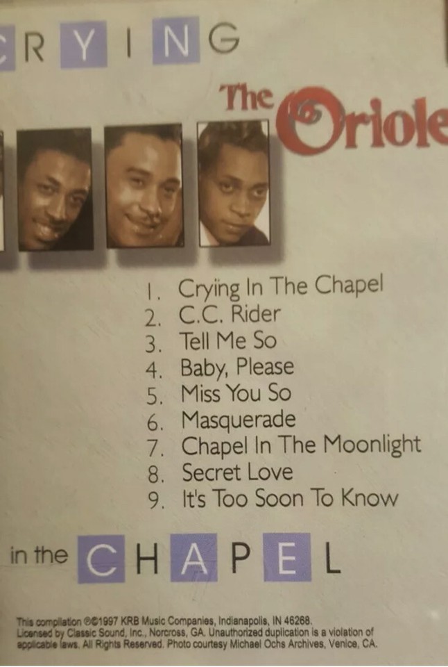 The Orioles - Crying In The Chapel | eBay