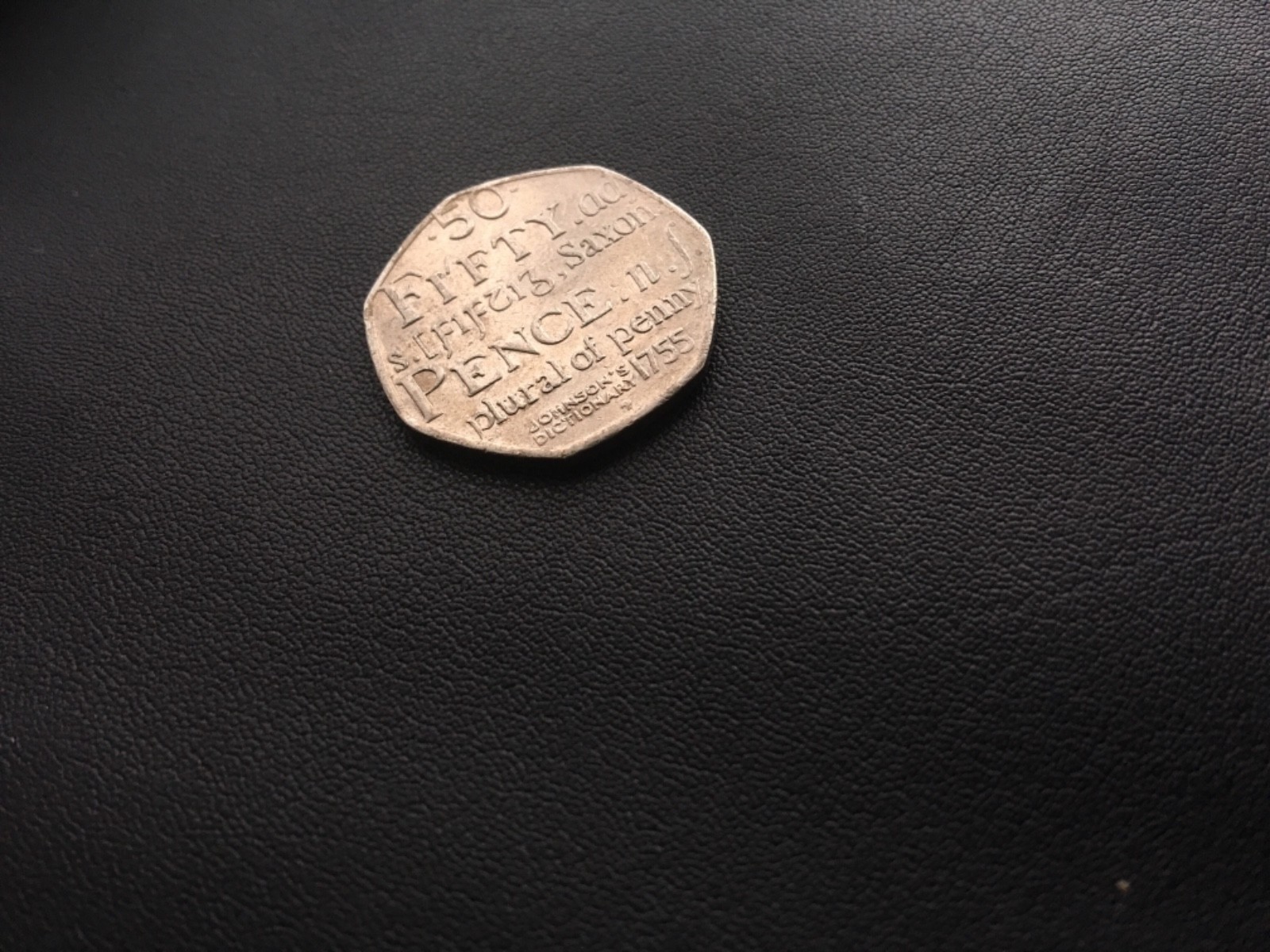 Rare 50p Johnsons Dictionary 1755 Saxon Plural Of Penny 50 Pence Coin ...