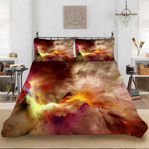 The Red Clouds Are Beautiful 3D Quilt Duvet Doona Cover Set Pillow case ...