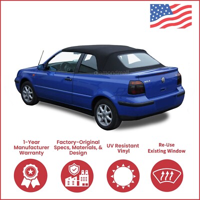 1995-2001 Volkswagen VW Golf Cabriolet Convertible Soft Top, Black ...