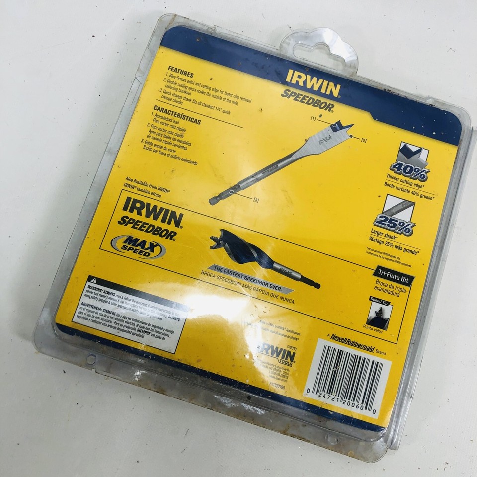 Irwin Speedbor 10 Pc Spade Bit Set with Bonus Spades and Quick-Change ...