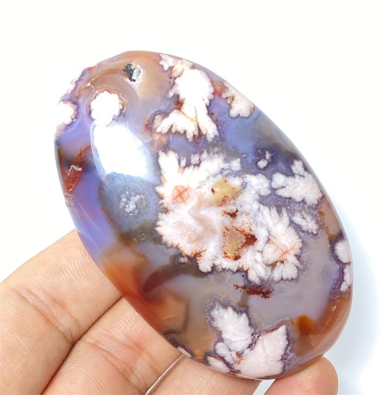 97g Natural Blue Snowflake Flower Agate Crystal Reiki Stone Healing E35 ...