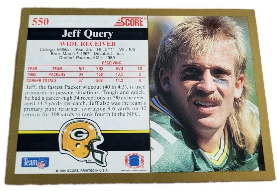 1991 Jeff Query Score Football Card #550 Green Bay Packers (D6 | eBay
