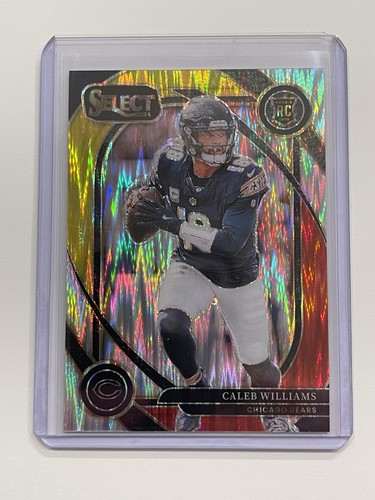 Caleb Williams 2024 Select Rookie Club Level Red & Yellow Shock Prizm ...