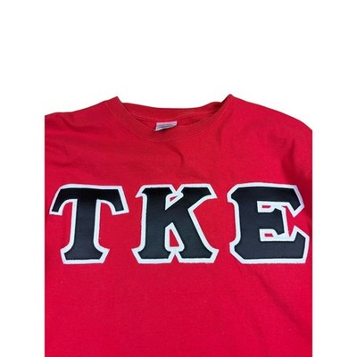 TKE Tau Kappa Epsilon Fraternity Long Sleeve embroidered Shirt Red Mens ...