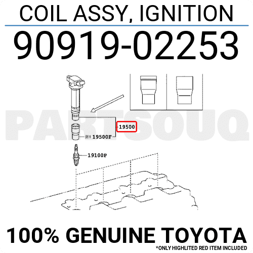 9091902253 Genuine Toyota COIL ASSY, IGNITION 90919-02253 | eBay