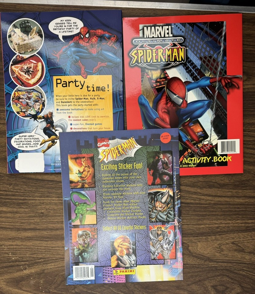 Vintage Spider-Man Y2K (2003-2004) NEW Coloring & Activity Books Lot Of ...