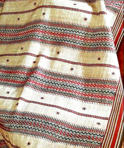 Vintage Indian Textile Shawl Loomed with Mirror Work Burgundy Tan Red - 38 x 78 | eBay