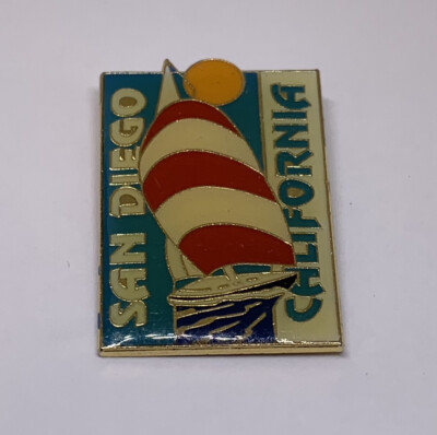 San Diego California Sailboat Sunset Sunrise Sun Travel Souvenir Lapel ...