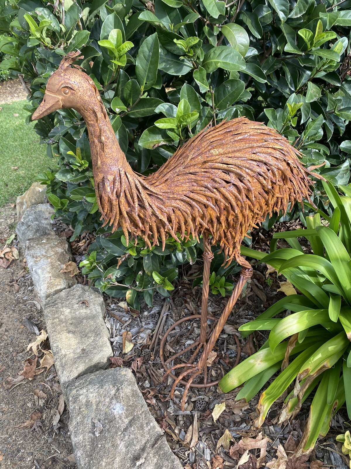 XL Metal 88cm Mum EMU Sculpture Figurine Home Room Standing Decor Rusty ...