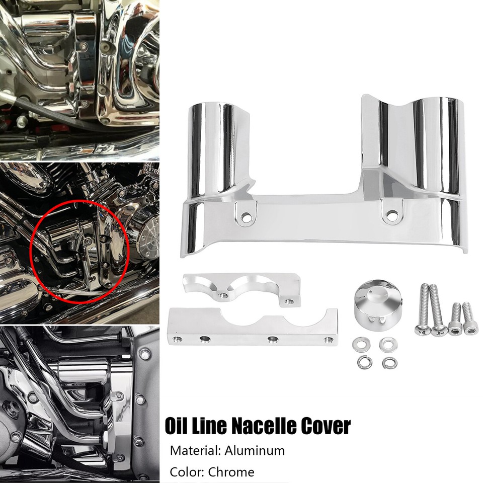 Chrome Nacelle Oil Line Cover For Harley Softail Deuce FXSTD Night ...