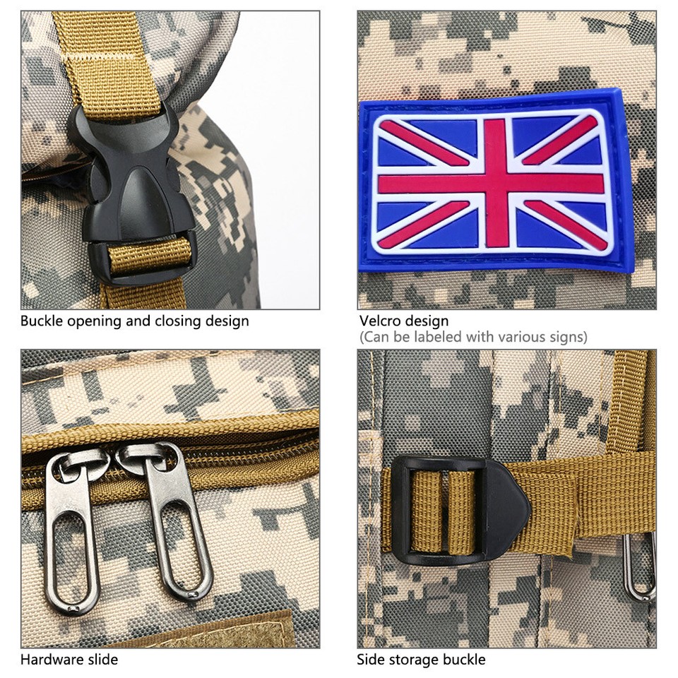 30L-120L Tactical Military Hiking Camping Backpack Trekking Army ...