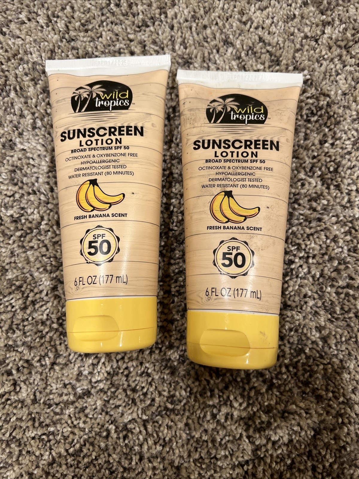 Lot of 2 Wild Tropics Sunscreen Lotion SPF 50 Hypoallergenic Water ...