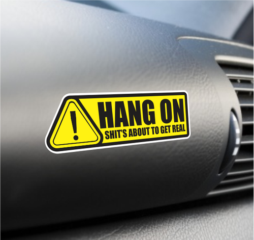 Hang On Funny Sticker Set Vinyl Decal Dashboard Warning Sticker Car ...