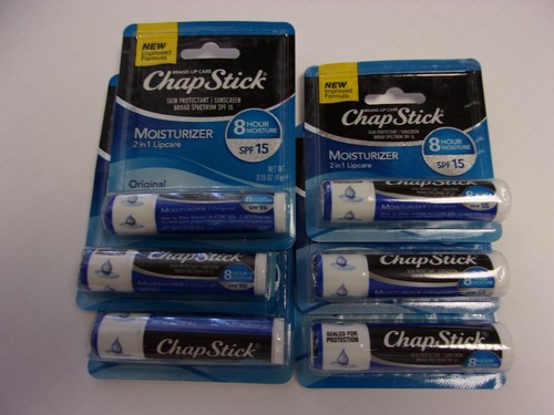 6 Single Packs Chapstick Original Moisturizer Lip Balm SPF 15 Skin ...
