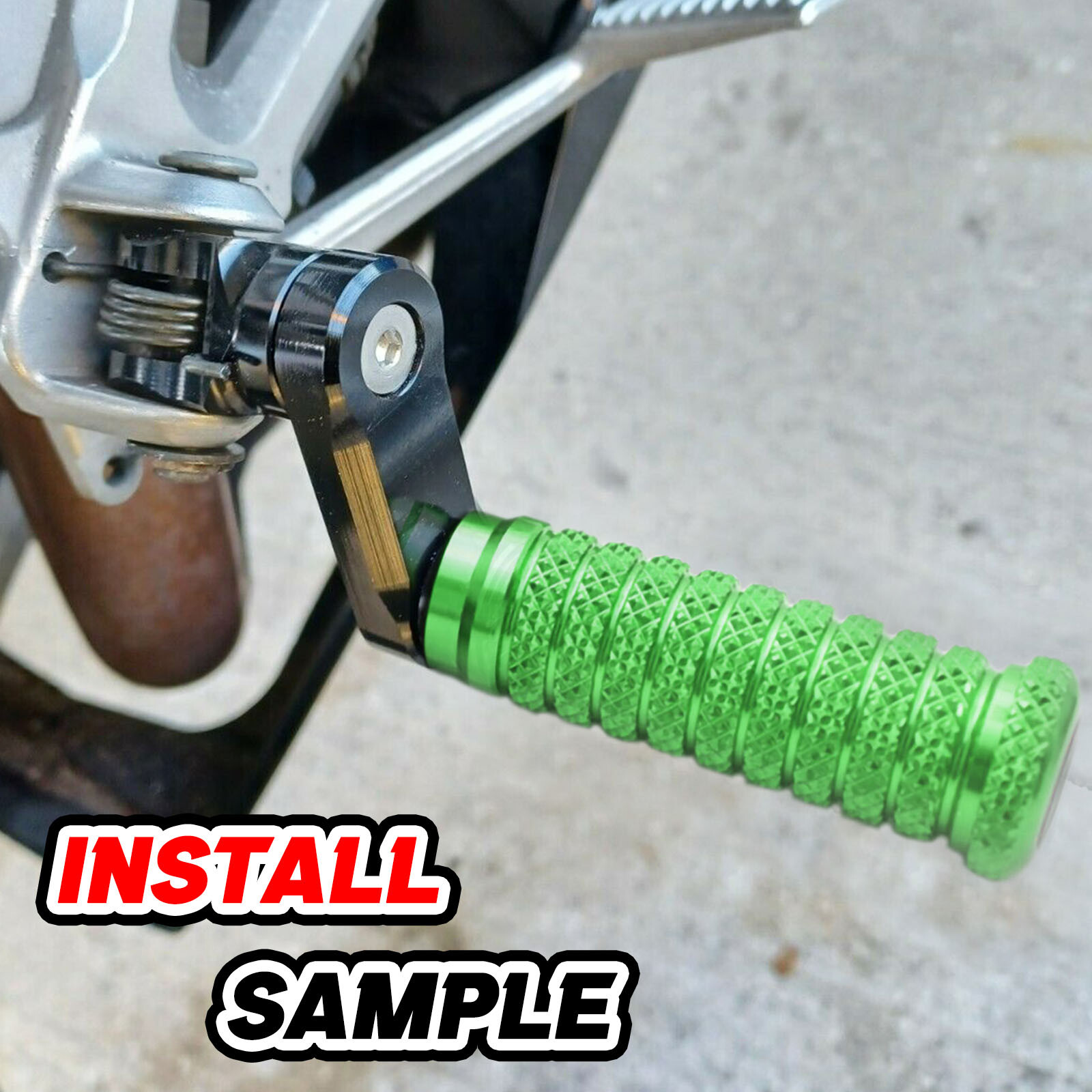 Green POLE 40mm Lowering Front Foot Pegs For ZX-10R 04 05 06 07 08 09 ...