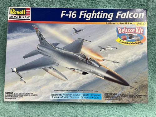 1998 Revell Monogram F-16 Fighting Falcon Model Kit 1:48 Scale NEW Open ...