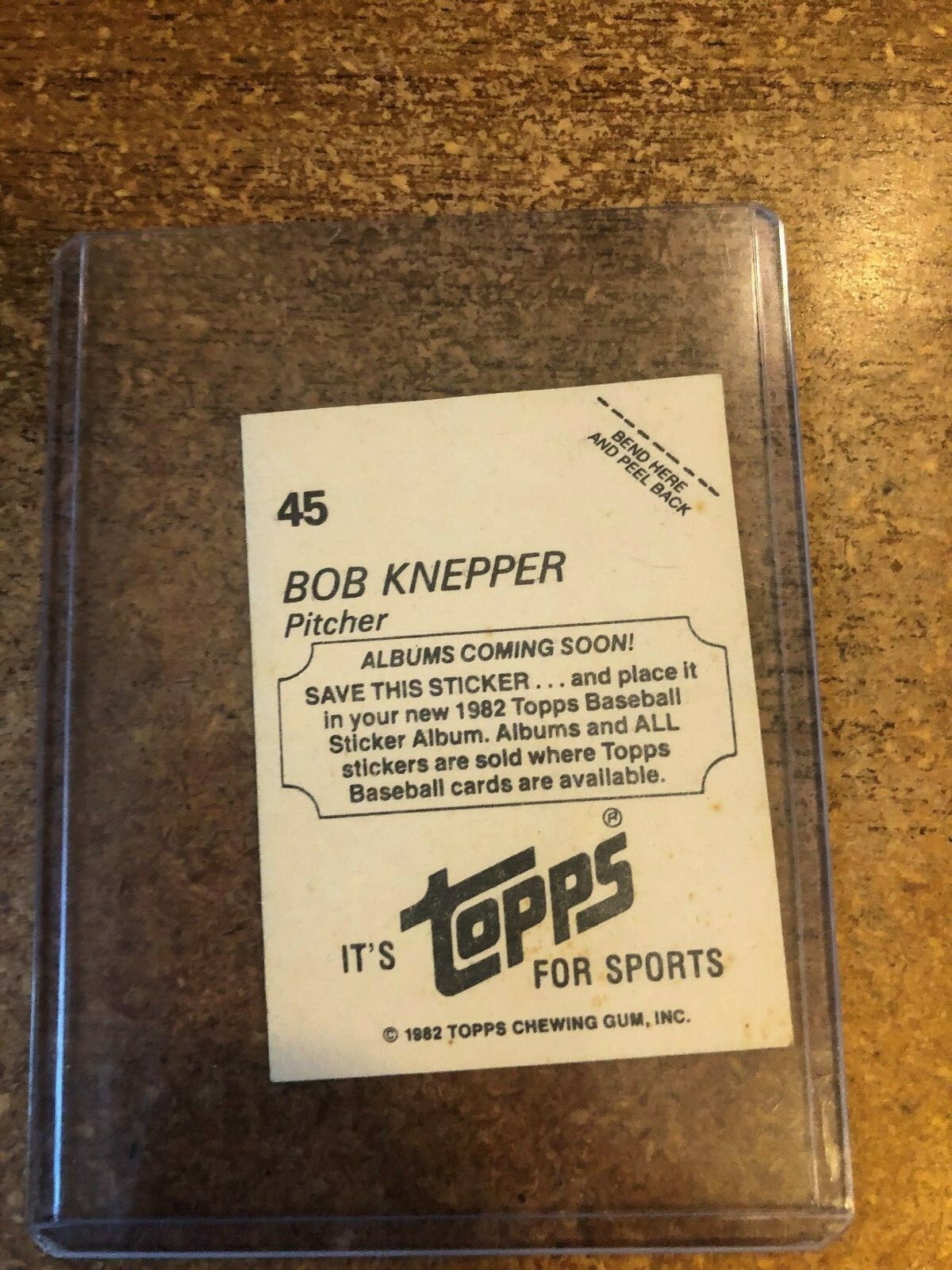 1982 Topps Baseball Stickers # 45 Bob Knepper | eBay