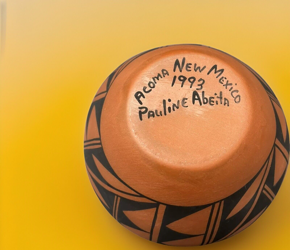 1993 Acoma Pottery by Pauline Abeita Native American Terra Cotta Clay ...