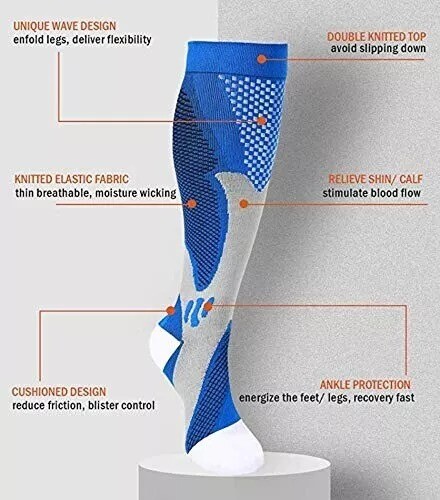 NHS COMPRESSION FLIGHT SOCK TRAVEL ANTI SWELLING FATIGUE SPORT SUPPORT ...