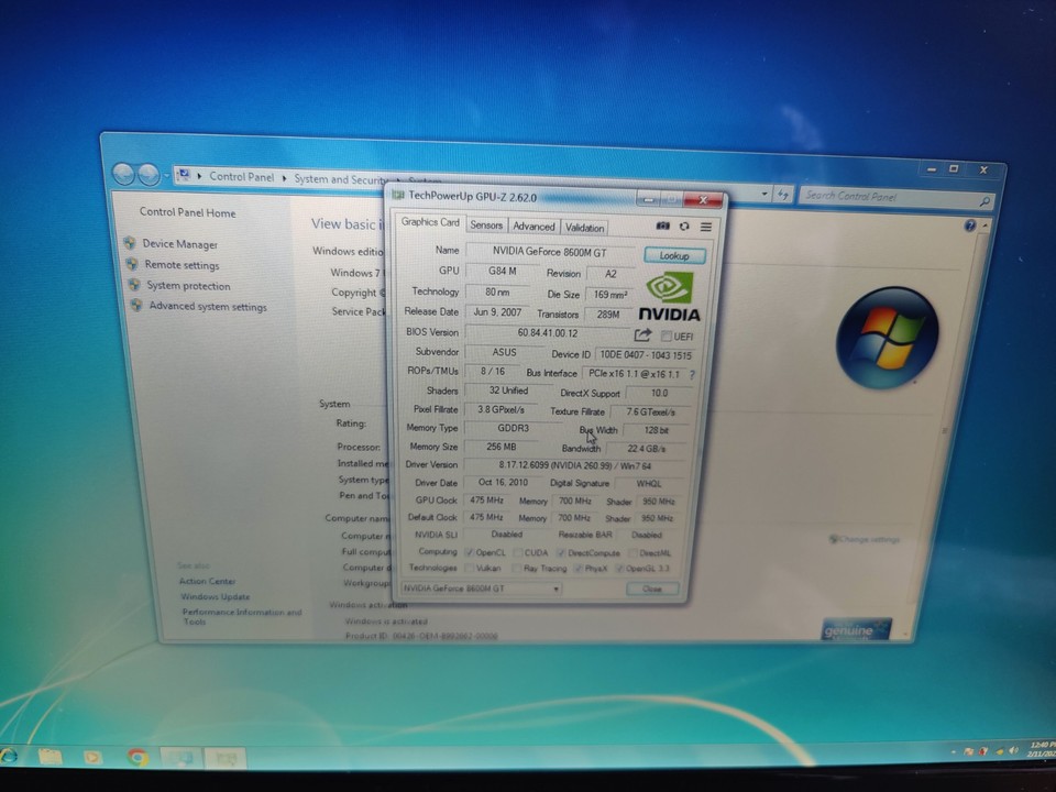 Asus ROG G1S-X1 Intel C2D T7300/2GB DDR 2/Nvidia 8600GT/160GB HD ...