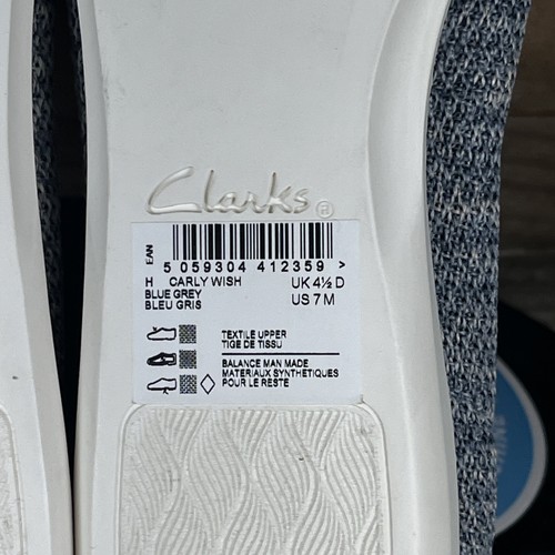 Clarks Womens Size 7 Carly Wish Blue Knit Flat Comfort Casual Slip On ...