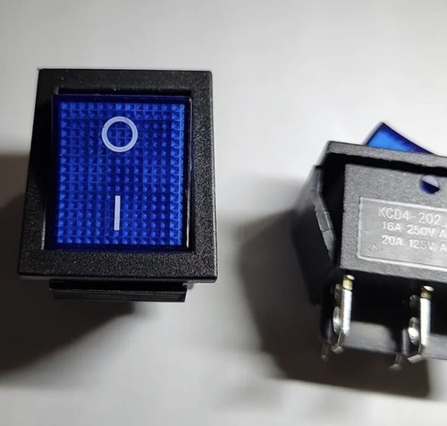 2 Pieces Blue 4 pin kcd4 16a rocker switch on off 12v 125v 250v KCD4 | eBay