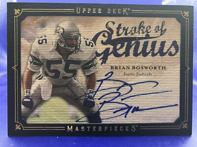 Brian Bosworth Stroke Of Genius 2008 Upper Deck Masterpieces Seahawks Football | eBay