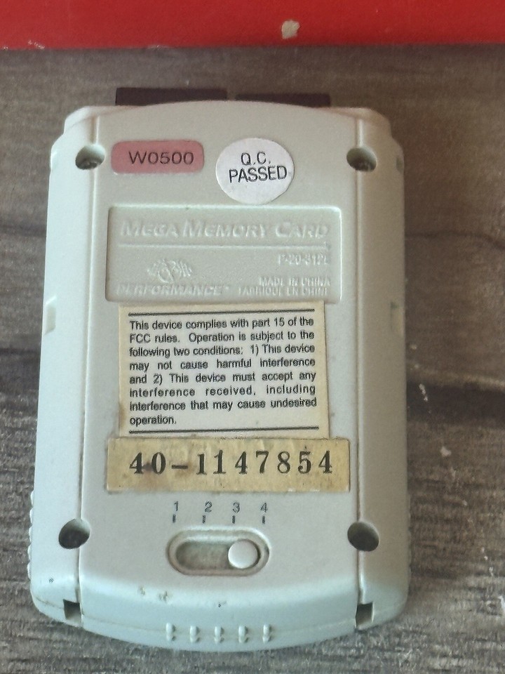 Sega Dreamcast Performance P-20-312E Mega Memory Card | eBay