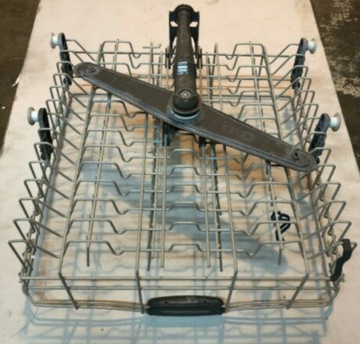 Kitchenaid Dishwasher Upper Dish Rack W10350382 w/ Spray Arm & Wheels ...
