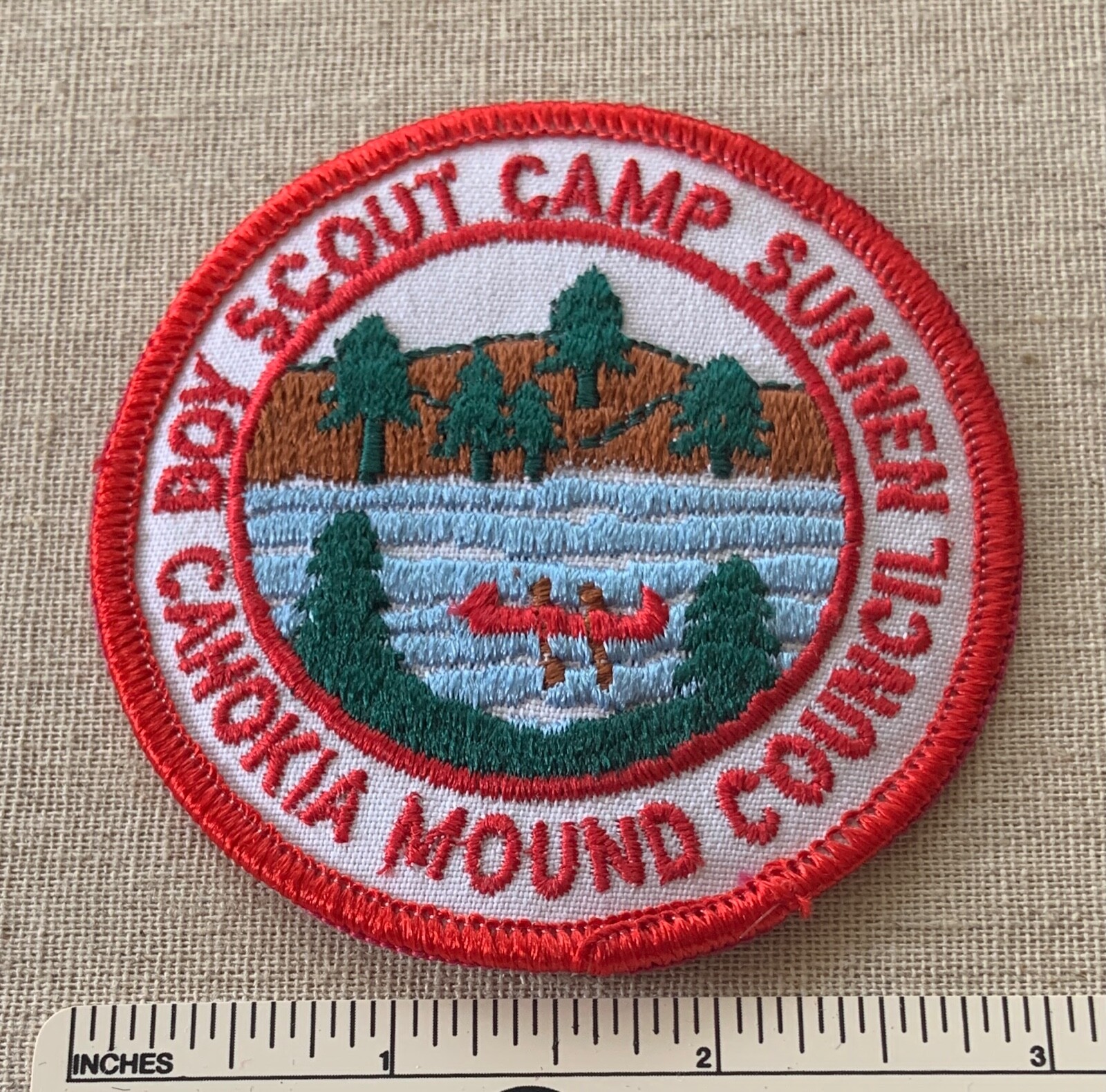 NOS CAMP SUNNEN Boy Scout Uniform Badge PATCH Cahokia Mound Council BSA ...