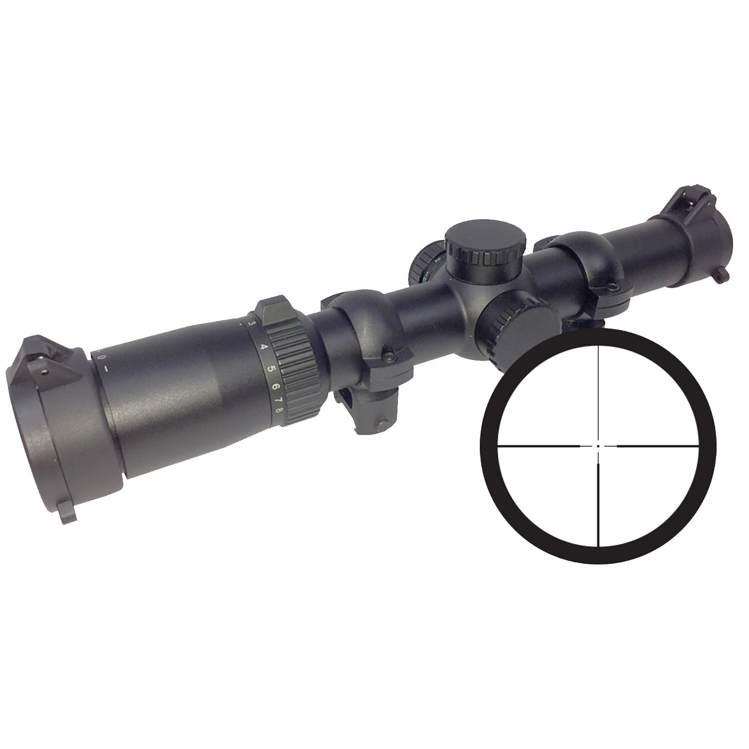 Ravin 1-8x24 Tactical Crossbow Scope Fully-Coated Lenses - Black ...