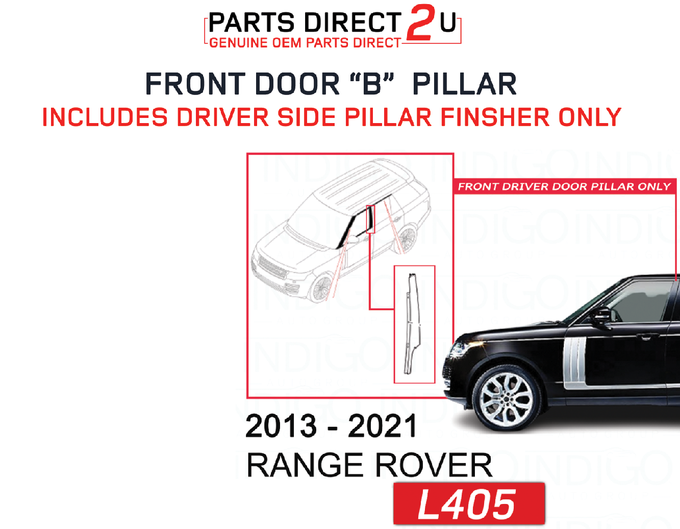 Land Rover Finisher Front Door B Pillar Range Rover 2013 LH LR034037 ...