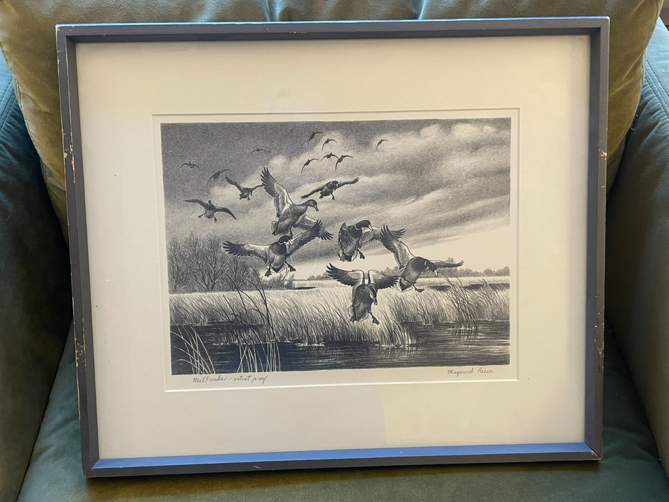 TWO Rare Maynard Reece “Mallards” Hand-Signed Artist Proof Orig ...