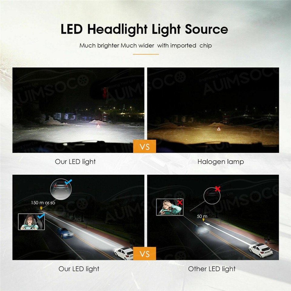 6500K For TOYOTA SUPRA 1994-1998 Front LED Headlight Bulbs High Low ...