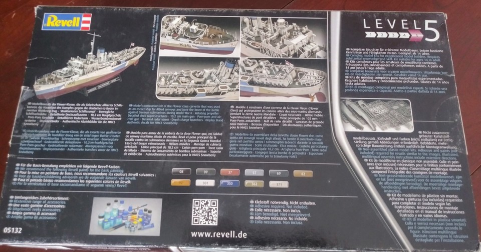 Revell HMCS SNOWBERRY Flower Class Corvette Model #05132 Kit NEW | eBay