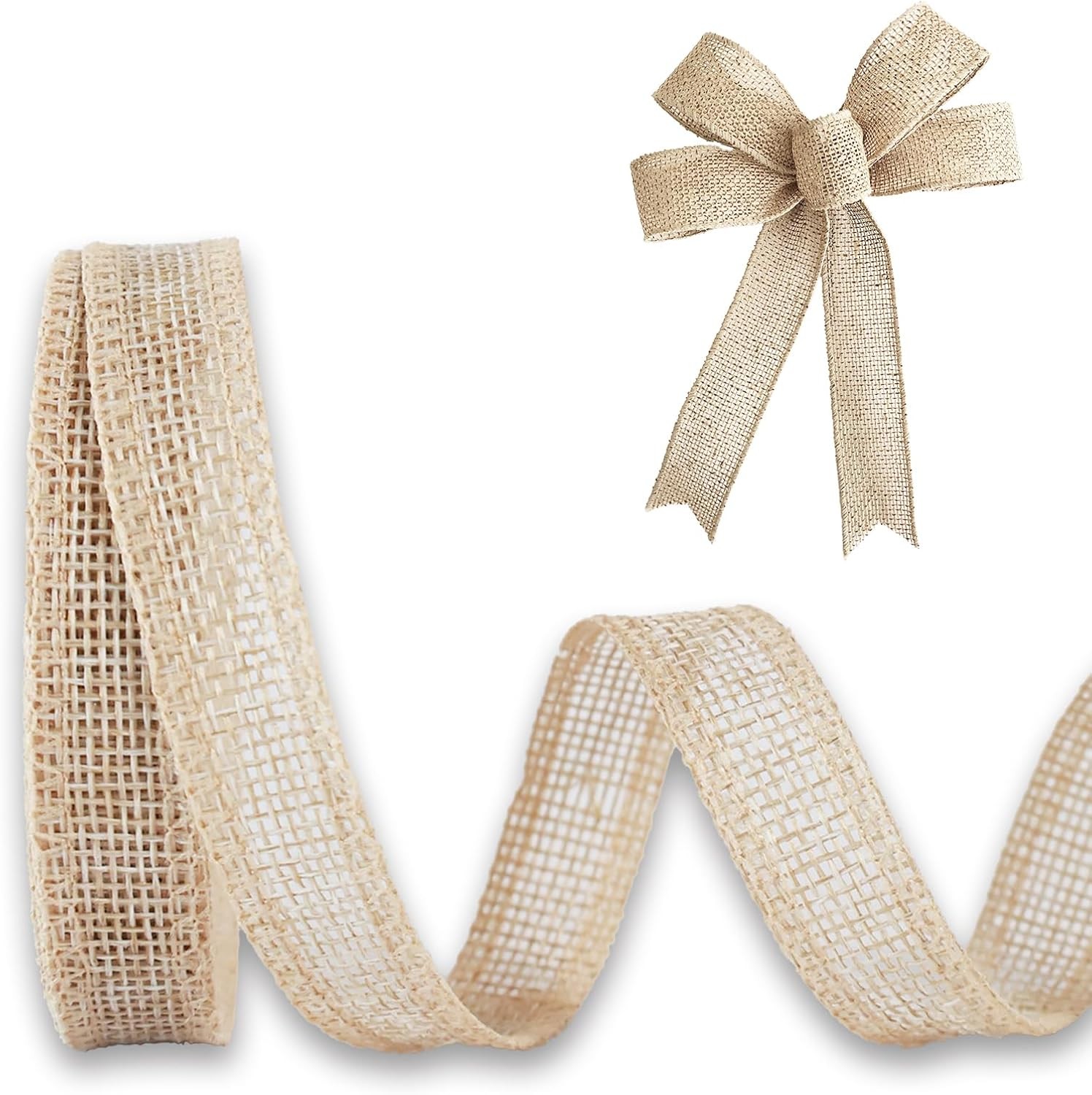 Burlap Ribbon 1/2 inch X 10 Yard Natural Linen Woven Ribbon | eBay