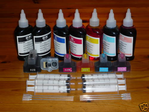 Refillable ink Cartridge for HP 02 C7250 C7280 D7260 with ink bottle | eBay