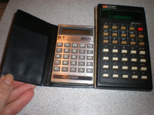 1 VINTAGE Sharp EL 500 ELECTRONIC CALCULATOR & 1 VINTAGE CITIZEN ...