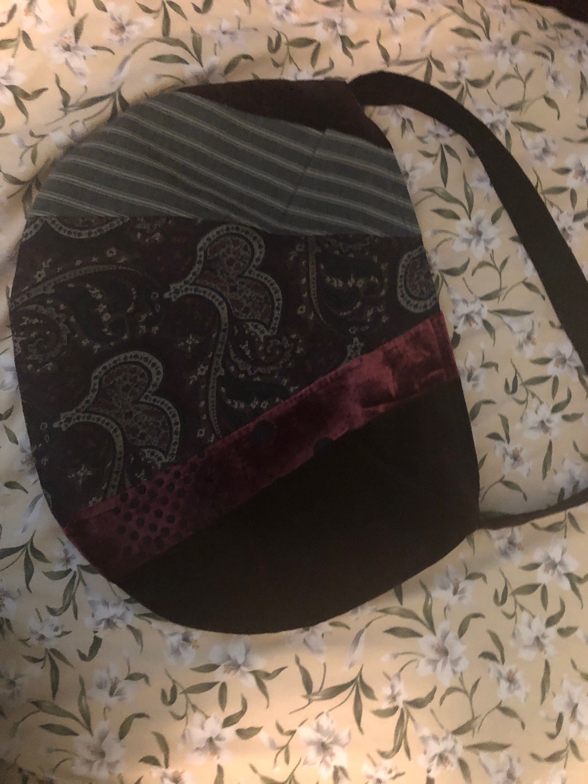 Koos Of Course! Purse Black & Pink Paisley Print Velvet Tote Bag ...