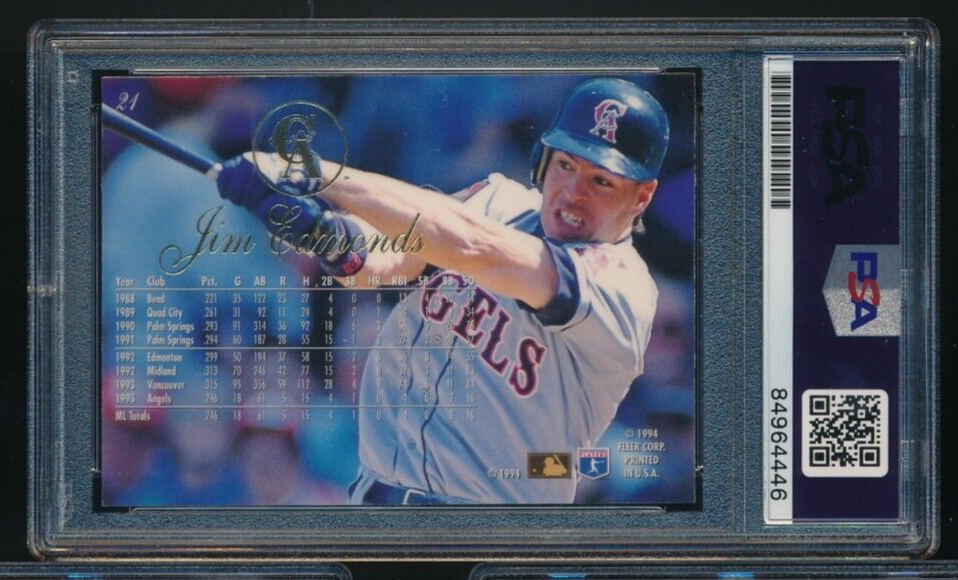 1994 Flair Jim Edmonds #21 signed auto autograph PSA/DNA blue sharpie ...