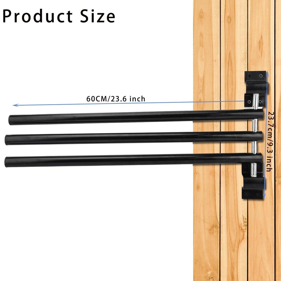 2 Pack Saddle Pad Rack with 3 Bar,Wall Mounted Swinging Horse Blanket ...