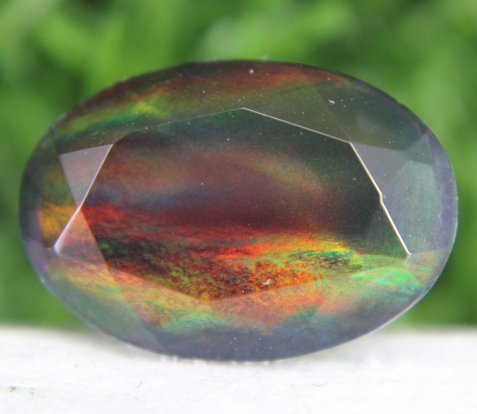 9.30 Ct Oval Cut Fire Opal Triplet Multi Color Loose Gemstones Certifed ...